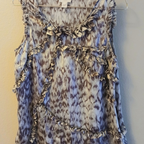 J. Crew | Tops | J Crew Blue And Brown Patterned Tank Top | Poshmark